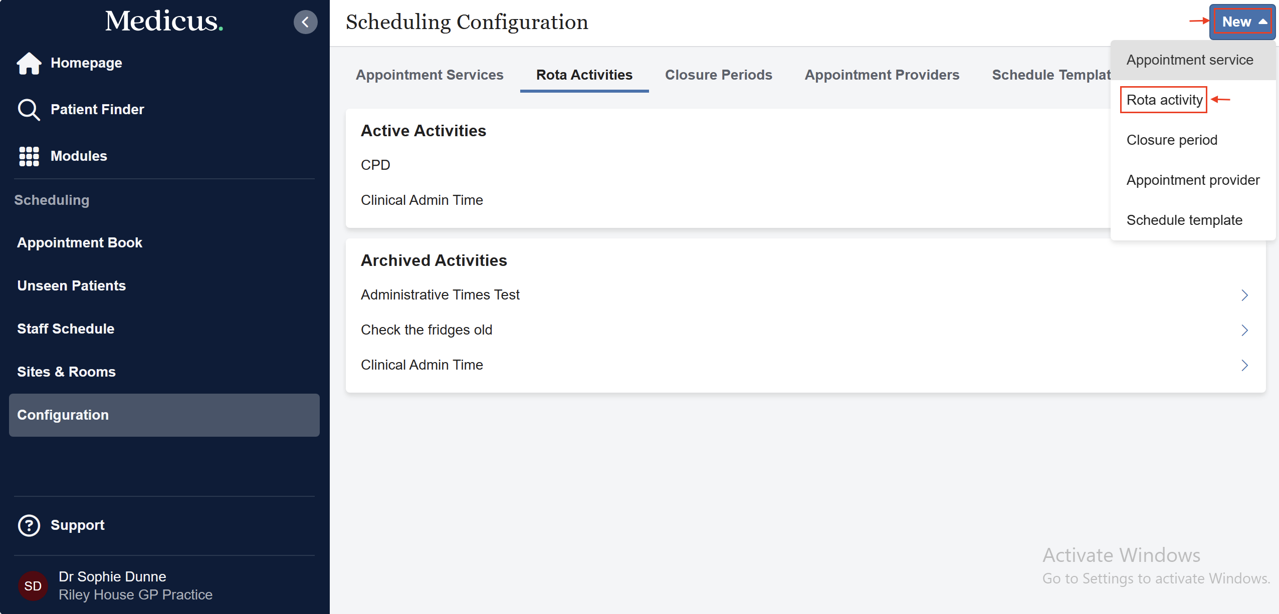 Configuring Rota Activities – Medicus Help Centre