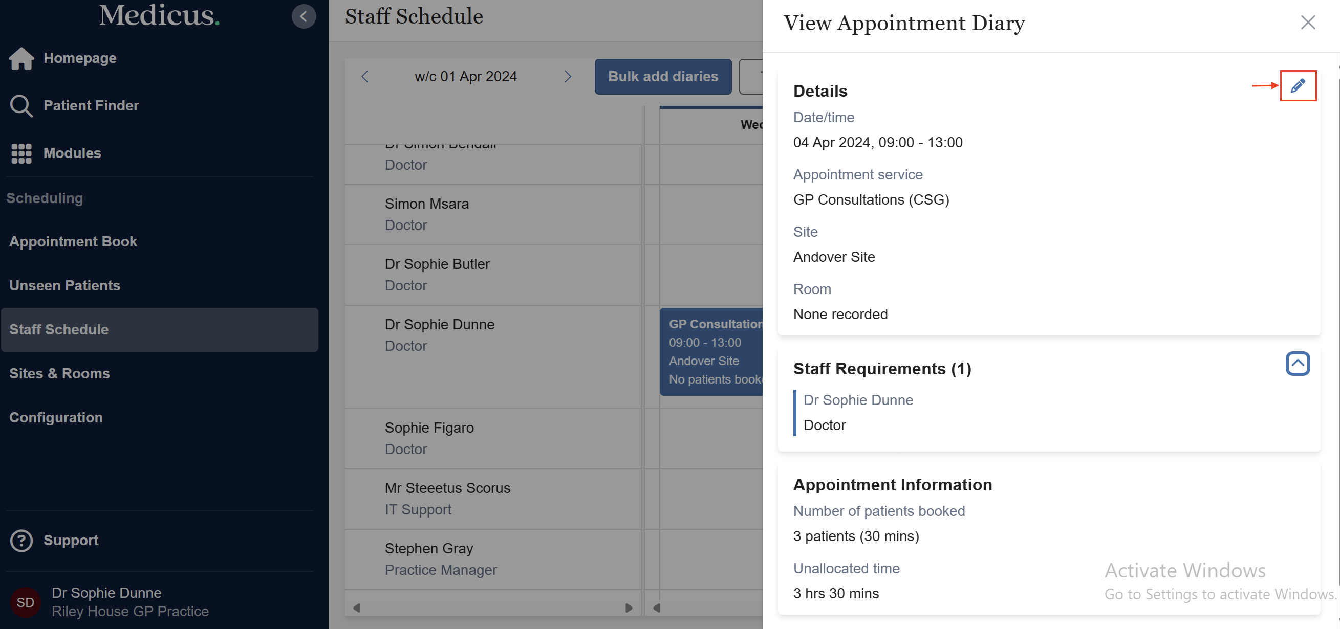 Viewing, Editing and Cancelling an Existing Appointment Diary – Medicus Help Centre