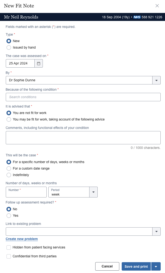 eMED3 Fit Notes – Medicus Help Centre