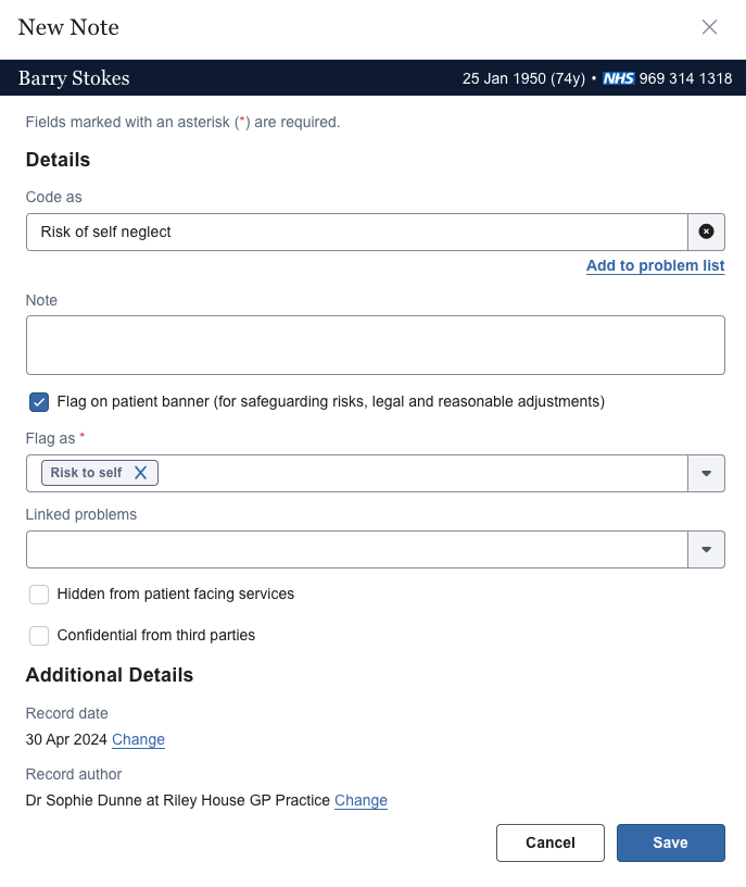 Recording a Note Against the Care Record – Medicus Help Centre