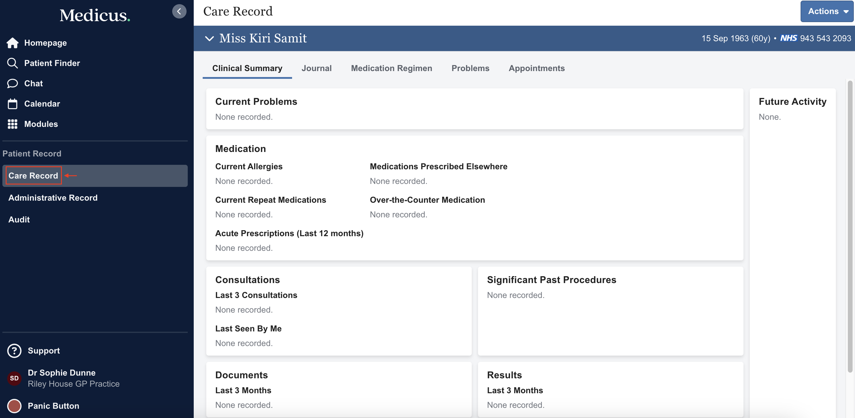 Recording a Note Against the Care Record – Medicus Help Centre