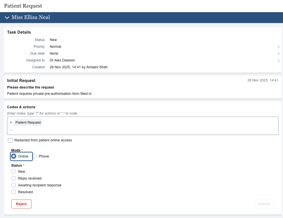 Receiving and Actioning Patient Admin Requests – Medicus Help Centre